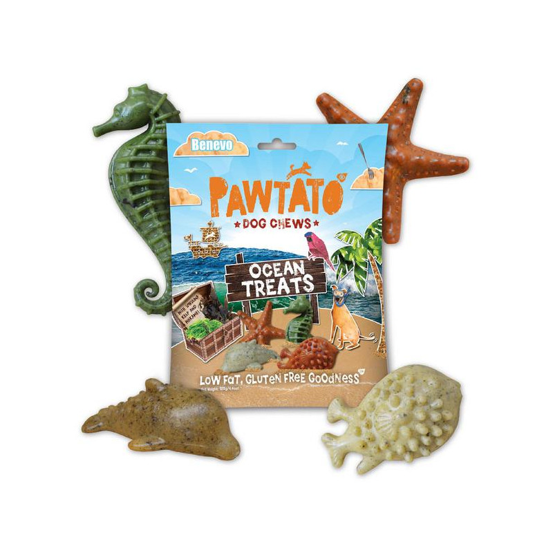 Benevo Pawtato Ocean Treats - spirulinával és wakaméval 125 g | Vegapet.hu